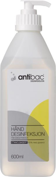 ANTIBAC Hånddesinfeksjon 600 ml m/Pumpe - Smittevern - Sikkerhetsagentur AS